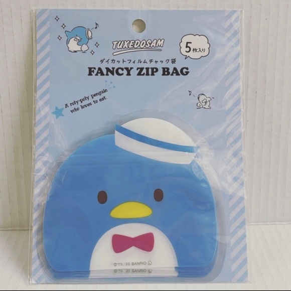 Sanrio | Accessories | Sanrio Tuxedo Sam 5 Face Diecut Zip Bags Ziploc ...